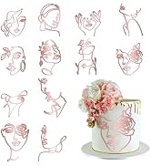 Amazon.com: 12 Pcs Acrylic Lady Face Cake Topper Minimalist Art Happy ...