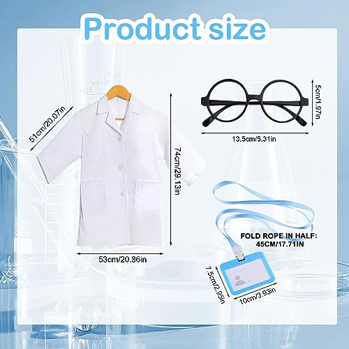 MIVAIUN 3 Pcs Kids Doctor Scientist Fancy Dress, White Scientist Doctor ...