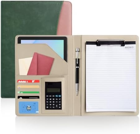 Amazon.com : MSJGA Padfolio Portfolio Organizer Binder, PU Leather ...