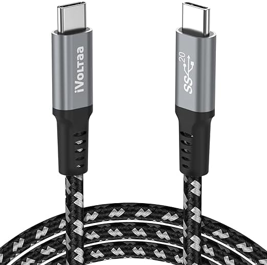 iVoltaa 100 Watts, USB Type C to C Cable, 20 Gbps, 3.2 Gen 2 Cable with ...