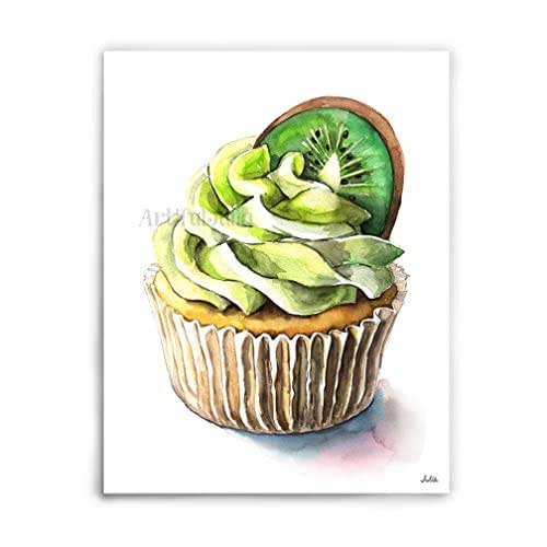 Amazon.com: Kiwi Cupcake Green Dessert Sweet Treat Wall Art Cupcake ...