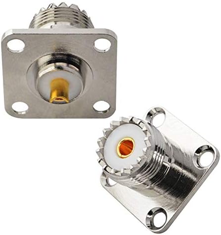 BOOBRIE UHF Femelle SO239 Connecteur de Montage sur Châssis à 4 Trous Adaptateur de Montage sur ...