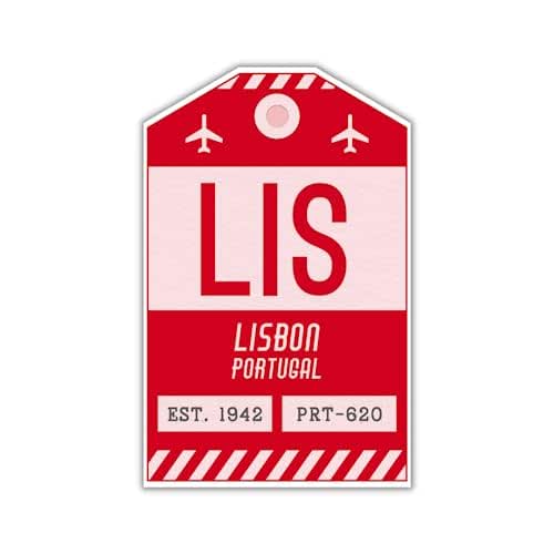 Amazon.com: LIS Lisbon Portugal Luggage Tag Sticker/Airport Code ...