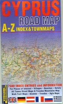 CYPRUS Road Map. A - Z INDEX & TOWNMAPS (KYRIAKOU TRAVEL MAPS) [Map ...