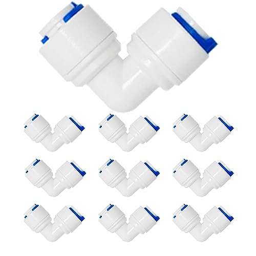RO Water Filter Fitting, Elbow Quick Plug Connection, for 3/8 Inch (9.5 ...