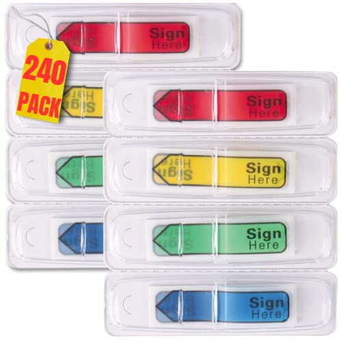Snapklik.com : Sign Here Tabs, 1/2 Assorted Color Sign Here Stickers ...