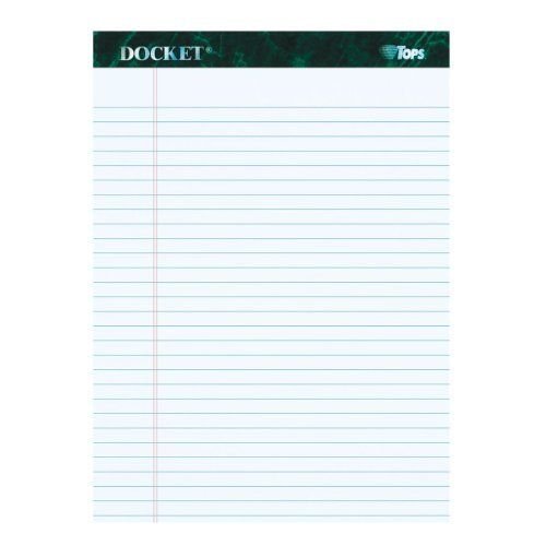 Docket Ruled Perforated Pads, 8 1/2 x 11 3/4, White, 50 Sheets, Dozen ...
