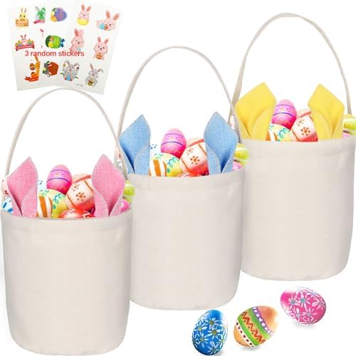Amazon.com: Aovaely 3 Pack Easter Baskets for Kids, Easter Eggs Baskets ...