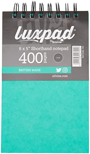 Luxpad 8x5" Spiral Reporters Notepad with 200 Feint Ruled Pages and ...