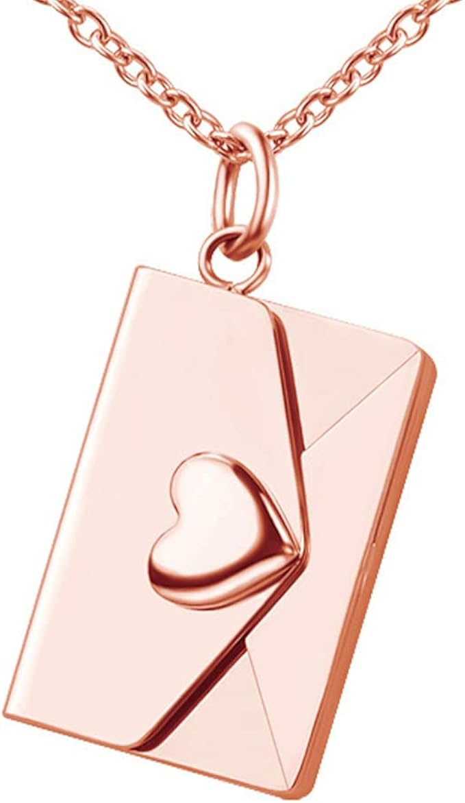 Ruibeila Personalized Custom Envelope Necklace with Message - Engraved ...
