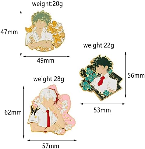Amazon.com: 3Pc MHA Enamel Pins Brooches Set - Bakugo Deku Anime Badges ...