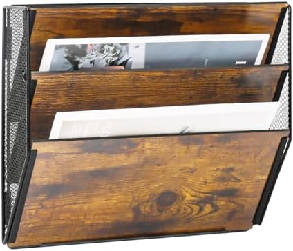 EasyPAG 5 Tier A4 Mesh in Tray Assemble Wall Pocket File Holder Hanging ...