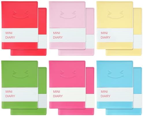 DIBALIYI 12 Pieces Mini Notebook with Leather Cover, Pocket Notepad ...