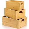 Amazon.com: DEAYOU 3 Pack Bamboo Storage Bin, Bamboo Storage Box Crate ...
