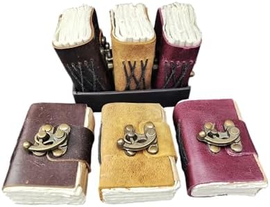 Amazon.com : [Set of 3] Handmade Mini Leather Journals - Tiny Vintage ...