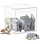 Amazon.com: Totola Clear and Unopenable Piggy Bank, Transparent Money ...