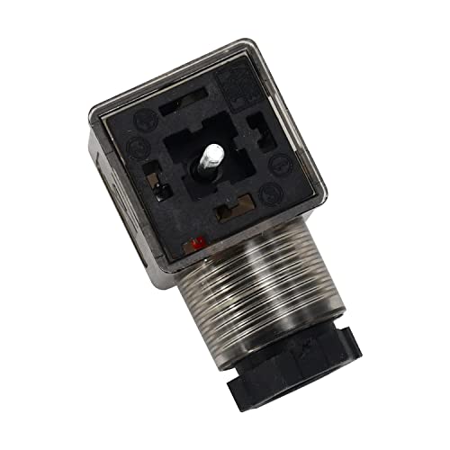Hachiparts DIN 43650 Type A 3 Prong Solenoid Connector Plug with Led ...