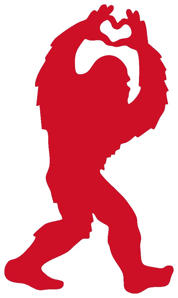Amazon.com - Bigfoot Love with Heart Vinyl Cutout Sticker Rub On Decal ...