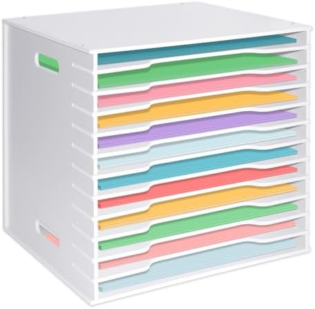 Amazon.com: LOSADY 12x12 Paper Organizer, 12-Tier Scrapbook Paper ...