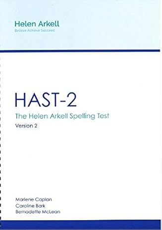 HAST-2: The Helen Arkell Spelling Test: Version 2: Amazon.co.uk: Caplan ...