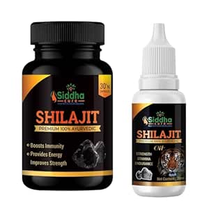 Siddha Cure Shilajit Oil and Pure Himalayan Shilajit Capsules Combo | Natural Energy Booster and ...