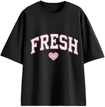 Fresh Love T-Shirt Fashion Short Sleeve Women Men Round Neck Short ...