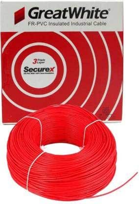 GreatWhite Securex FR 1.5 SQMM 90M CABLE (Colour : Red) : Amazon.in ...
