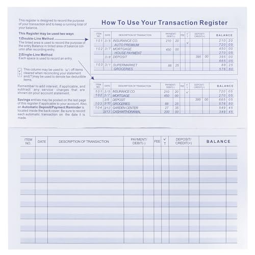 Snapklik.com : 20 Pack Checkbook Register, Blank Check Register Books ...