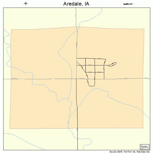 Large Street & Road Map of Aredale, Iowa IA - Printed poster size wall ...