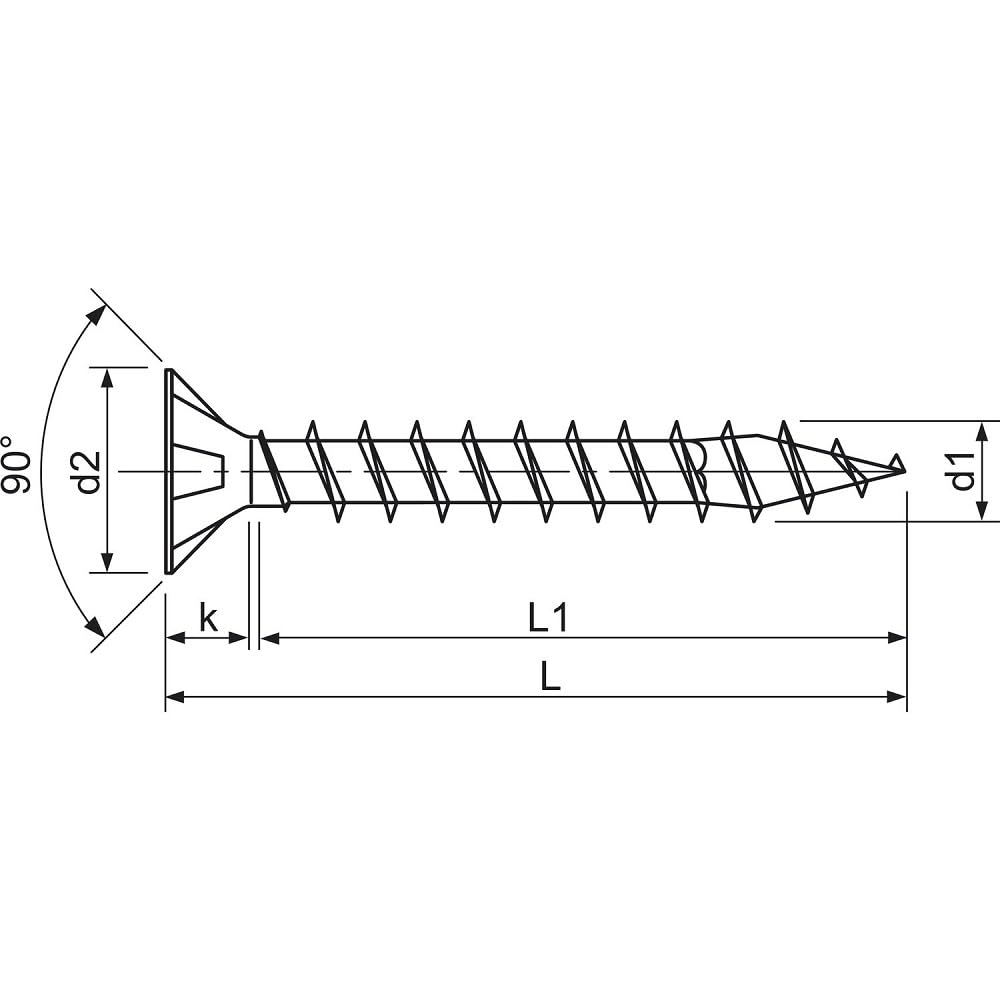 Spax 4CUT 1191010350155 Universal Screw, Countersunk, T-Star Plus ...