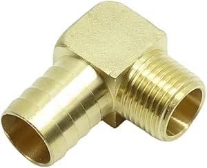 CDQBWKJGFJ 1 Piece Brass Hose Barb Fitting 90 Degree Elbow Adapter 3/4" Barb x 1/2 NPT Male Pipe ...