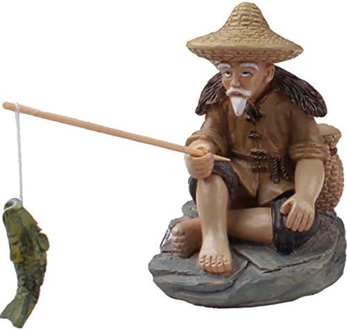 Amazon.com : YXQ Mini Fisherman Figurines Statue Resin Sculpture for ...