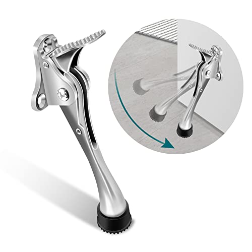 TOKPLNU Door Stops, 4 Inch Long Kick Down Door Stop Heavy Duty Silver ...