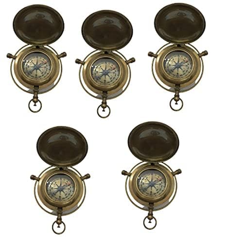 2" Handmade Antique Brass London Mary Rose Push Button Compass for ...