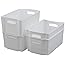 Amazon.com: Obstnny 2-Pack White Stacking Storage Bin, Plastic ...