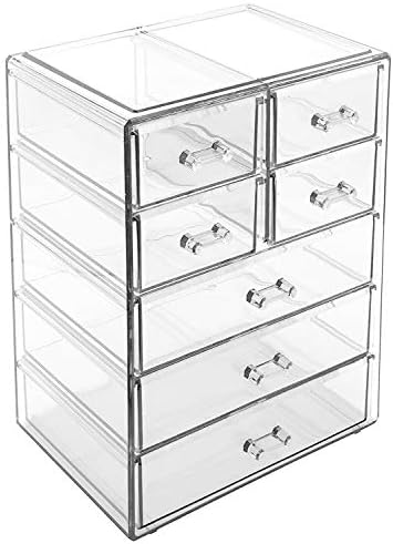 Amazon.com: Cq acrylic 3 Pack Clear Make Up Organizers for Vanity With ...