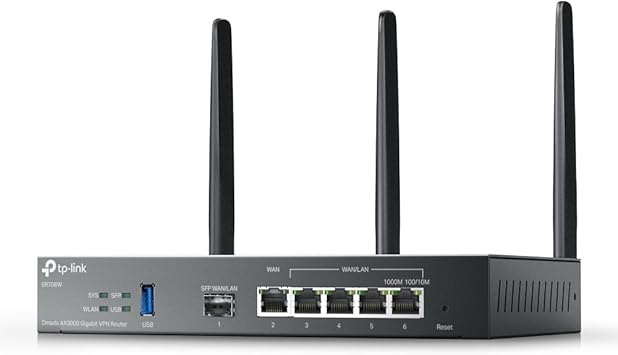Amazon.com: TP-Link ER706W Omada Gigabit AX3000 WiFi 6 VPN Router | 1x ...