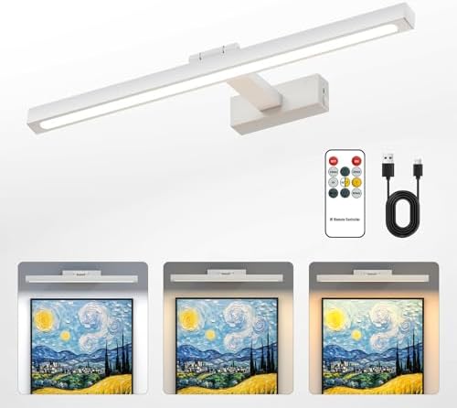 Picture Light, Rechargeable Battery Operated Lights with Remote, 15.74 ...