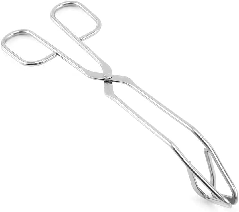 Amazon.com: Better Houseware 10" Angled Tongs, Silver with White Handle ...