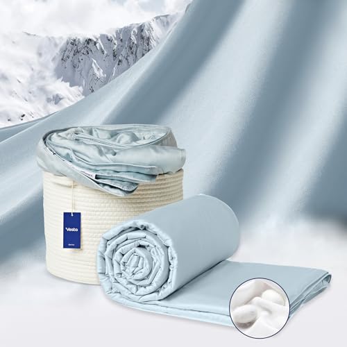 Vesta Silk Cooling Comforter, Washable Lightweight Blanket for Hot ...