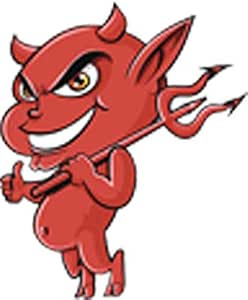 Amazon.com: Evil Demonic Red Devil Baby Giving A Thumbs Up Cartoon ...
