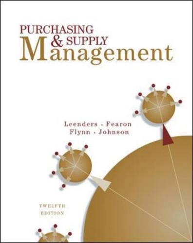 Purchasing and Supply Management: Leenders: 9780071241373: Amazon.com ...