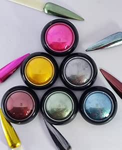 Buy Makemynails 6 Colors Magic Mirror Chrome Powder for nails,Double ...