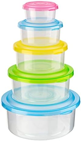 KINGBON 4 Pieces Round Food Storage Container Plastic Food Storage ...