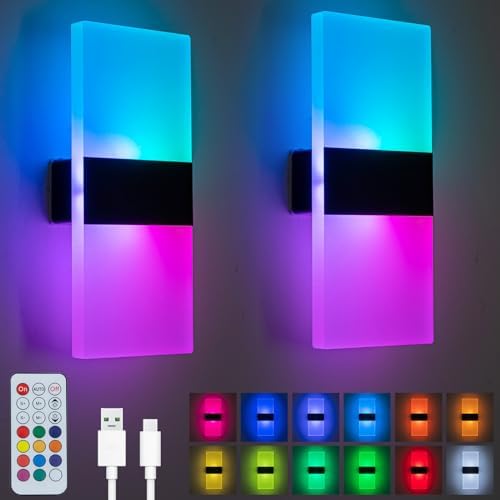 YJYdada Colorful RGB Spiral Hole Wall Lamp Surface Wall Install Home ...