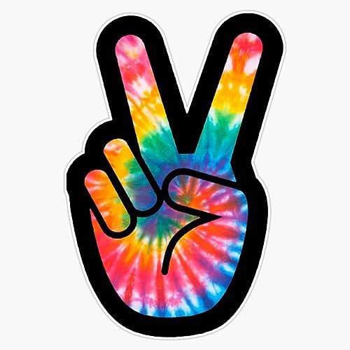 Amazon.com - Rainbow Tie Dye Peace Sign Sticker Vinyl Waterproof ...