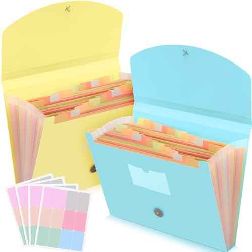 Amazon.com : Harloon 2 Pack 13 Pockets Expanding File Folder and Cover ...