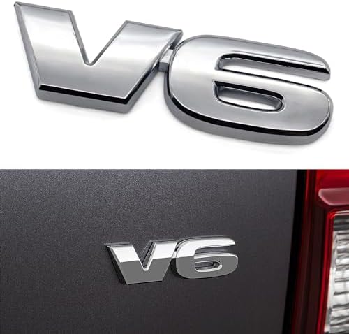Amazon.com: VIVFAN 1Pcs V6 Chrome Emblem Sticker Badge Decal Fender ...