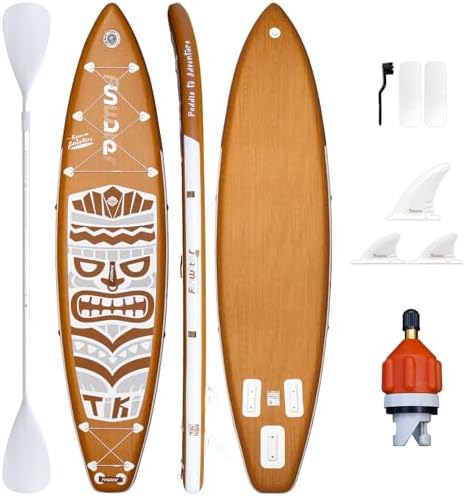 FunWater Retro Tiki Inflatable Paddleboard Stand Up Paddle Board Ultra ...