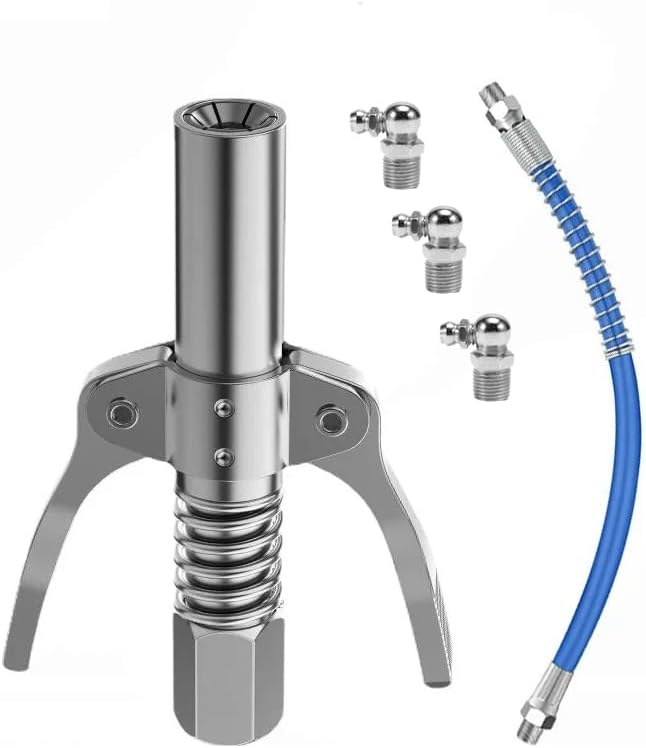 Digital Craft Grease Gun Coupler 10000 PSI Leak-Free Grease Nozzle Two ...